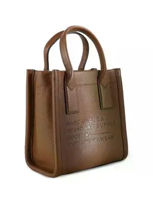 Marc Jacobs Marc Jacobs Logo-Embossed Grained Leather Tote Bag Brown