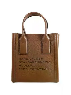 Marc Jacobs Logo-embossed Grained Leather Tote Bag - Brown