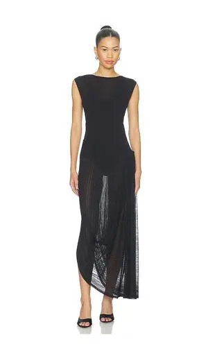Balmain Flechage Viscose Draped Maxi Dress In . Also