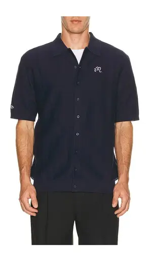 MALBON Crosscut Polo In . Also - Blue