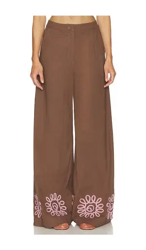 THE WOLF GANG Estela Pant In . Also - Chocolate