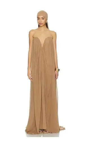 BRONX BANCO Wanda Chiffon Dress In . Also - Brown