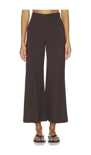 RIPLEY RADER Ponte Knit Cropped Wide Leg Pant In . Also - Chocolate