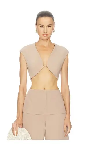CAMILA COELHO Eva Top In . Also - Beige