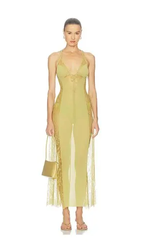 CAMILA COELHO Sabrina Maxi Dress In . Also - Olive