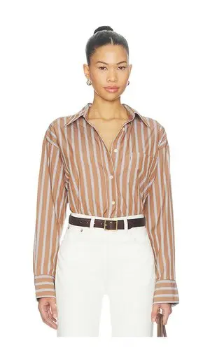 Citizens Of Humanity Thea Boyfriend Shirt In . Also - Cognac