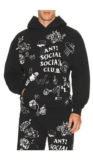 ANTI SOCIAL SOCIAL CLUB Illustrated Hoodie In . Also - Black