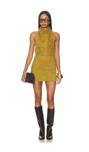 Retrofete Zoriel Suede Dress In . Also - Olive