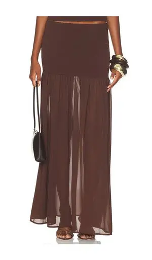 SEVEN WONDERS Nyra Low Waisted Maxi Skirt In . Also - Chocolate
