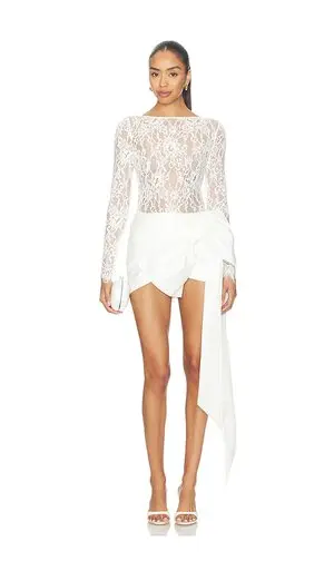 BRONX BANCO Viena Draped Mini Dress In . Also - White
