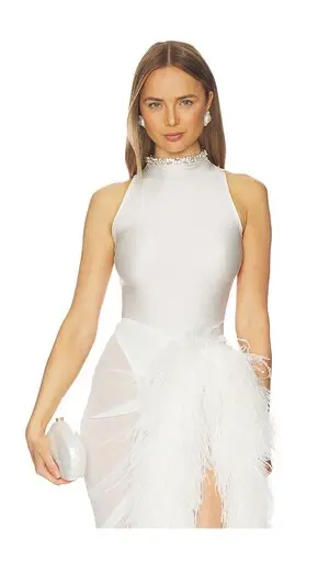 BRONX BANCO Gaia Blanc Mesh Bodysuit In . Also - White