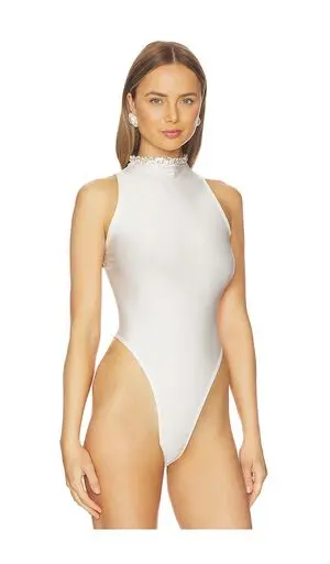 BRONX BANCO Gaia Blanc Mesh Bodysuit In . Also