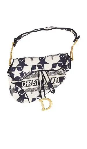 FWRD RENEW Dior Embroidered Saddle Bag - Navy