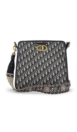FWRD RENEW Dior Oblique Montaigne 30 Crossbody Bag - Blue
