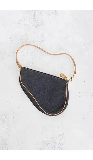 FWRD RENEW Dior Denim Pochette Saddle Bag