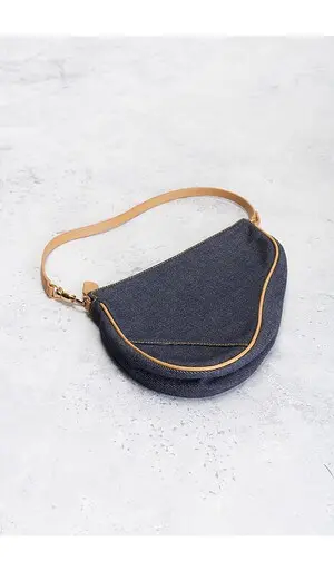 FWRD RENEW Dior Denim Pochette Saddle Bag