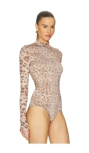 Lapointe Printed Jersey Mock Neck Bodysuit In . Also