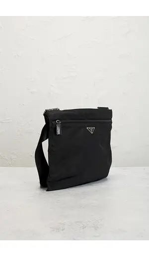 FWRD RENEW Prada Tessuto Flat Messenger Bag