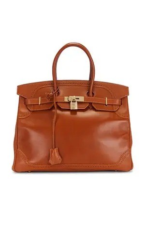 FWRD RENEW Hermes Tadelakt Ghillies Birkin 35 Handbag - Brown