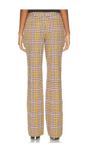 Free People Plaid Slim Trousers