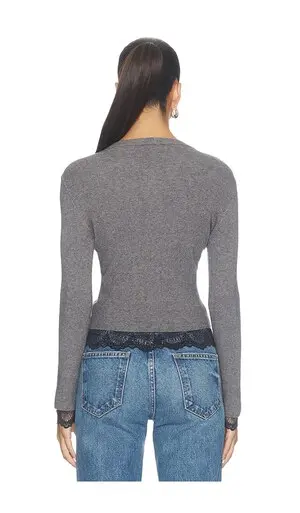 Generation Love Lace Trim Henley Sweater