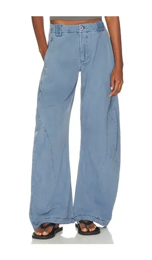 Free People Spotlight Trouser - Blue