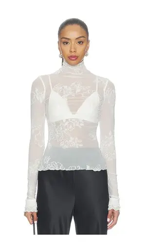 Free People You Decide Long Sleeve Mesh Turtleneck