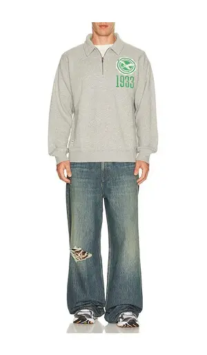 Junk Food Eagles Flocked Quarter Zip Sweatshirt In . Also