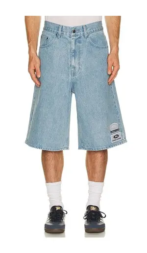 SIEGELMAN STABLE X Ford Patched Denim Jorts - Blue