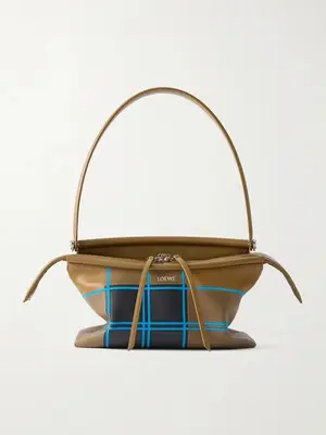 Loewe Whisker Checked Leather Shoulder Bag