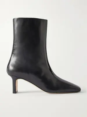 AeydĒ Billie Stripe 55 Patent-trimmed Leather Ankle Boots