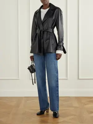 AeydĒ Billie Stripe 55 Patent-trimmed Leather Ankle Boots