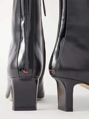 AeydĒ Billie Stripe 55 Patent-trimmed Leather Ankle Boots