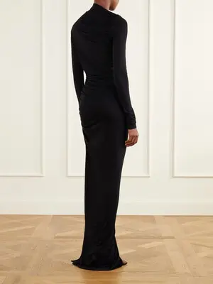 Rick Owens Ruched Jersey Maxi Dress
