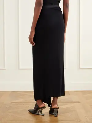 Rick Owens Anthem Draped Jersey Midi Skirt