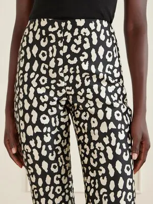 Carolina Herrera Leopard-patterned Jacquard Slim-leg Pants