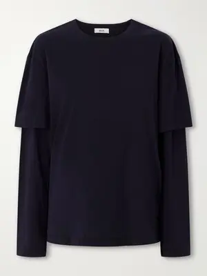 AGOLDE Lois Layered Organic Cotton T-shirt - Blue