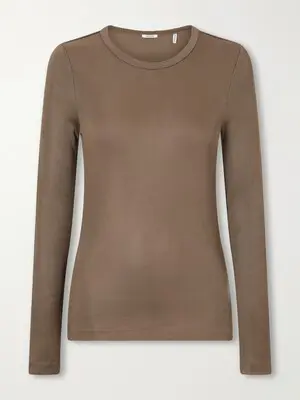 AGOLDE Delphi Ribbed Stretch T-shirt - Brown