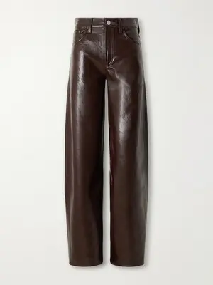 AGOLDE Arc Recycled Leather-blend Mid-rise Wide-leg Pants