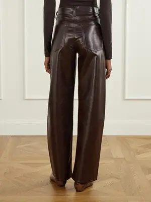 AGOLDE Arc Recycled Leather-blend Mid-rise Wide-leg Pants