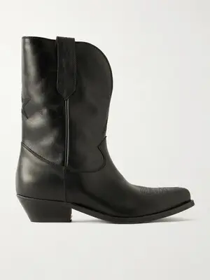 GOLDEN GOOSE Wish Star Embroidered Leather Ankle Boots