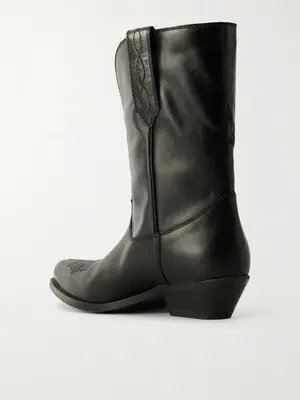 GOLDEN GOOSE Wish Star Embroidered Leather Ankle Boots
