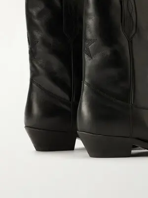 GOLDEN GOOSE Wish Star Embroidered Leather Ankle Boots