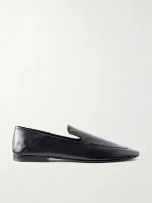Saint Laurent Alain Cassandre-embellished Leather Loafer