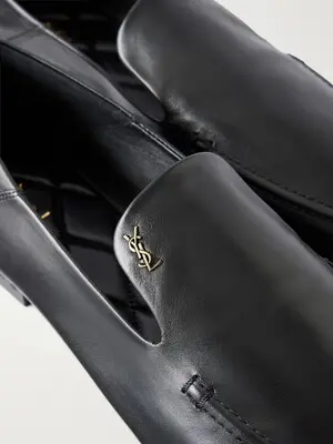 Saint Laurent Alain Cassandre-embellished Leather Loafer