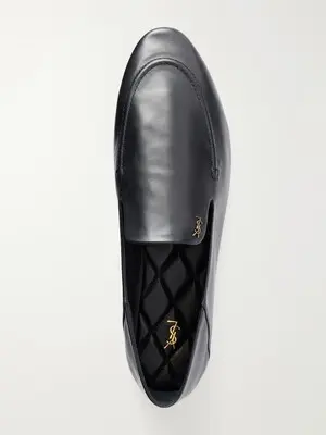 Saint Laurent Alain Cassandre-embellished Leather Loafer