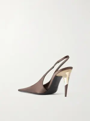 Saint Laurent Goya 95 Crepe Slingback Pumps