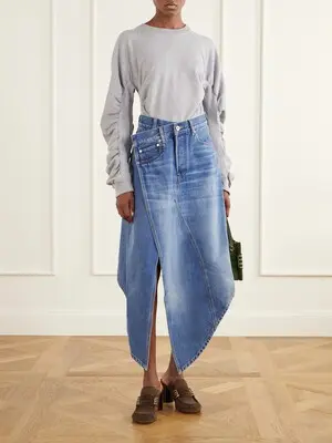 JW Anderson Ruched Sleeve Cotton-jersey Sweatshirt