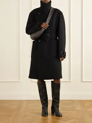 LEMAIRE Belted Alpaca And Wool-blend Felt Coat