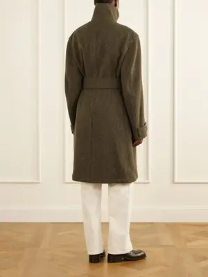 LEMAIRE Belted Alpaca And Wool-blend Felt Coat